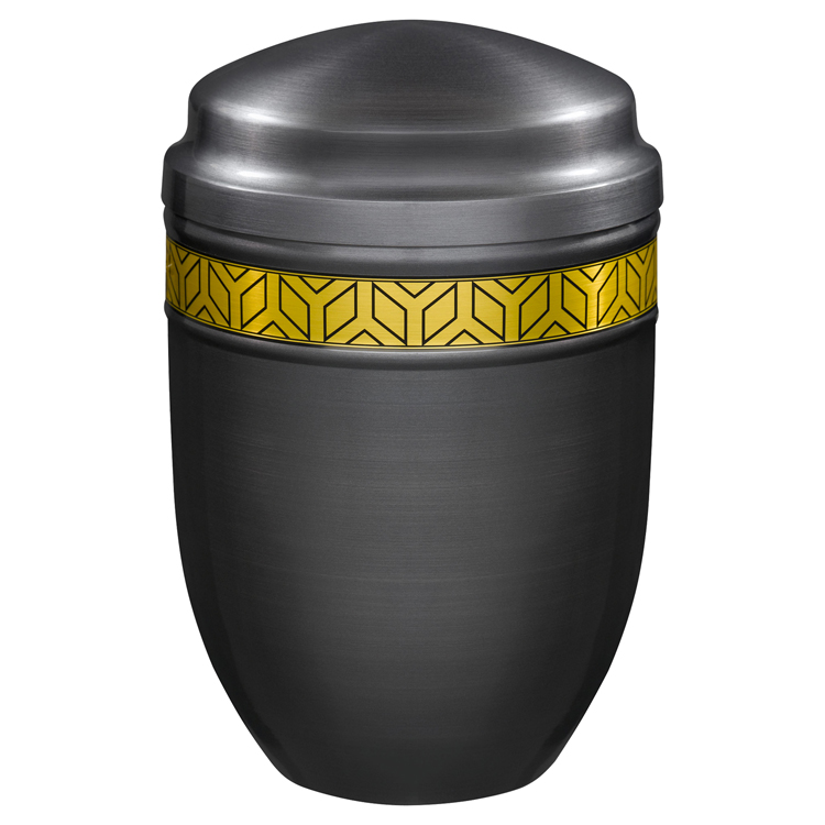 Kupfer-Urne brüniert mit germanischem Runen-Dekor- band; 272 mm, ø ...